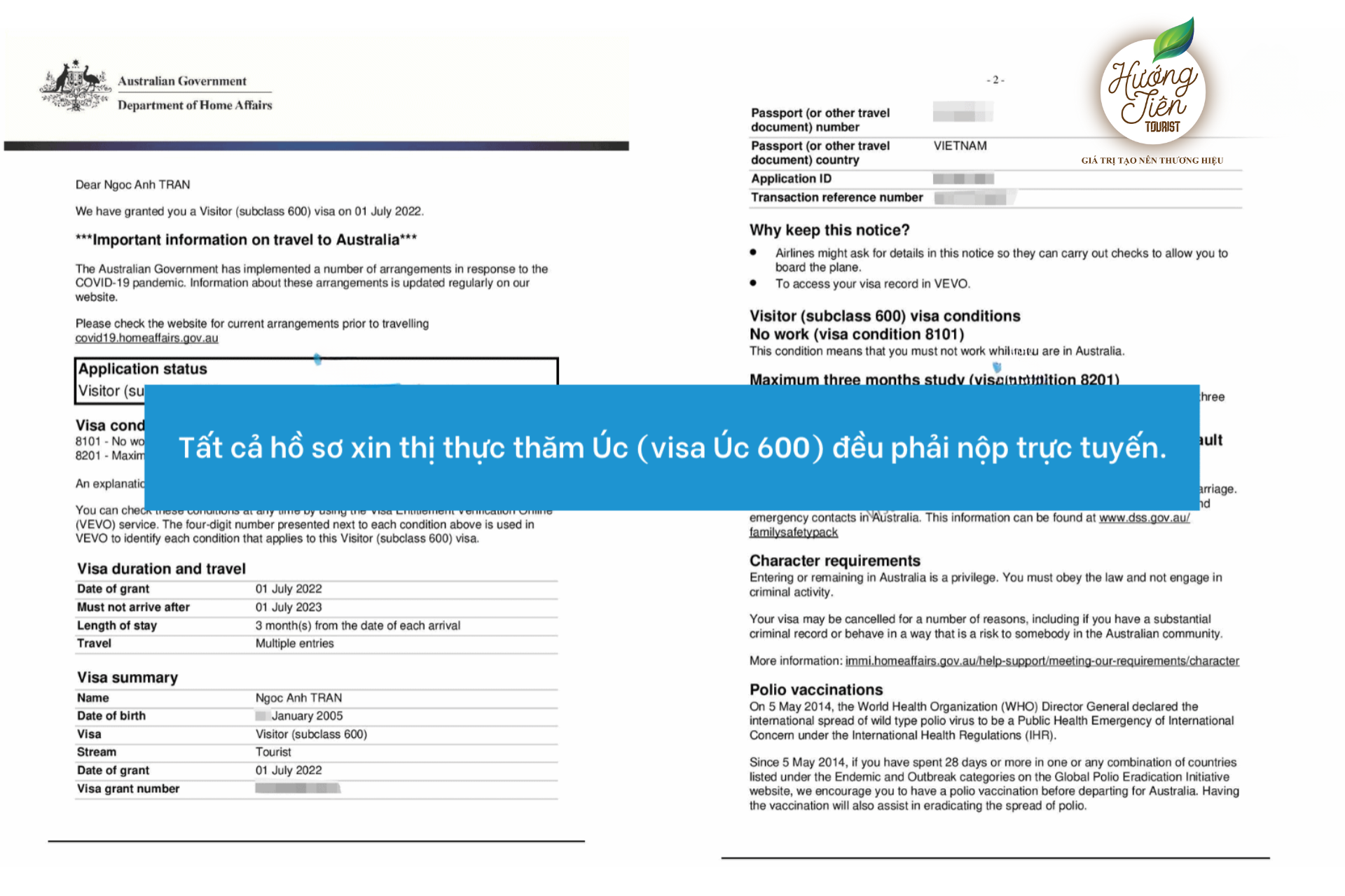 Thủ Tục & Kinh Nghiệm Xin Visa Du Lịch Úc (Visa Úc 600) - Hướng Tiên ...