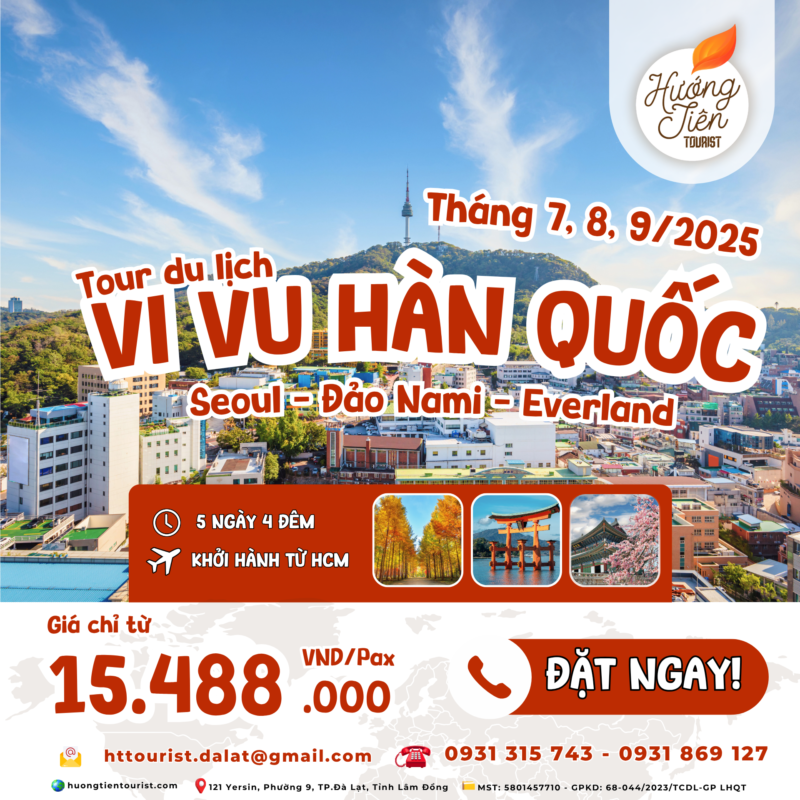 TOUR HÀN QUỐC SEOUL - NAMI - EVERLAND 5N4Đ (Bay VJ)